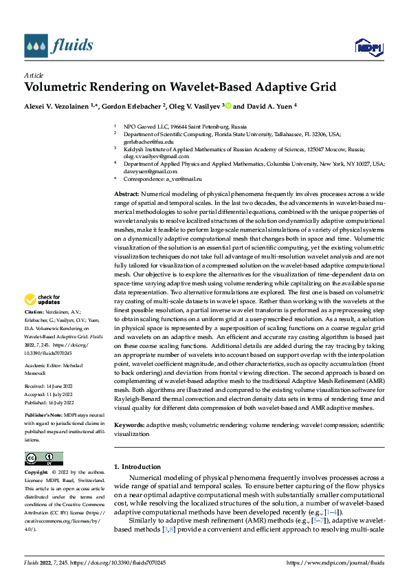 (PDF) Volumetric Rendering on Wavelet-Based Adaptive Grid