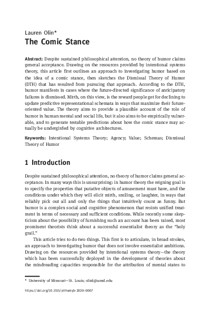 (PDF) The Comic Stance