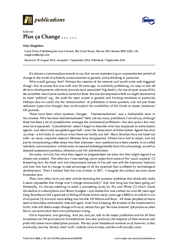 (PDF) Plus ça Change……