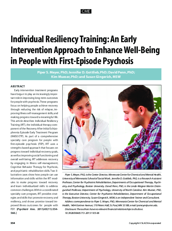 (PDF) Individual Resiliency Training: An Early Intervention Approach to Enhance Well-Being in ...