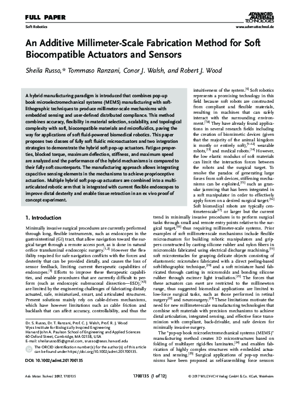 (PDF) An Additive Millimeter‐Scale Fabrication Method for Soft ...