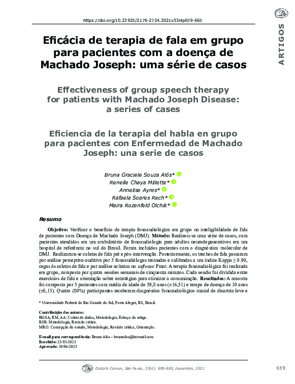 (PDF) Eficácia de terapia de fala em grupo para pacientes com a doença ...