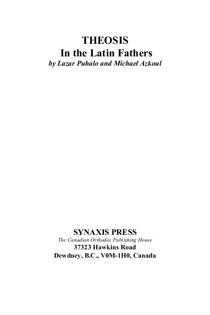 (PDF) THEOSIS IN THE LATI8N FATHERS