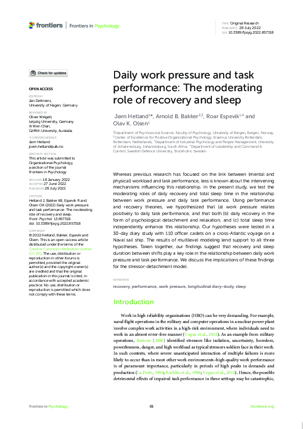 (PDF) Daily work pressure and task performance: The moderating role of ...