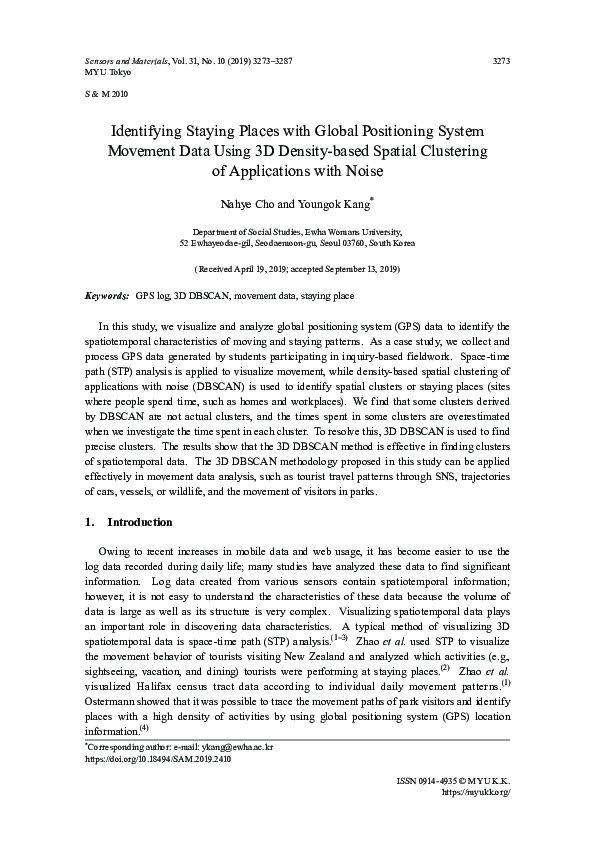 (PDF) Identifying Staying Places with Global Positioning System ...