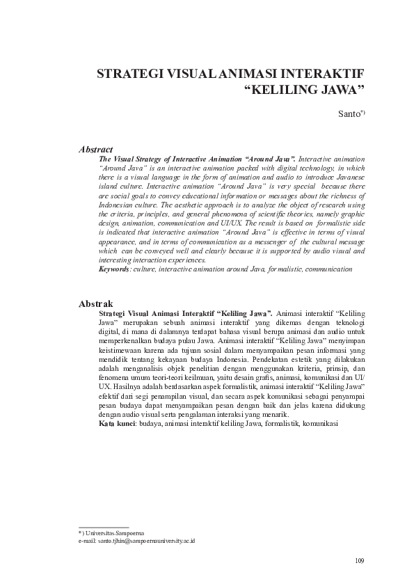 (PDF) Strategi Visual Animasi Interaktif “Keliling Jawa”