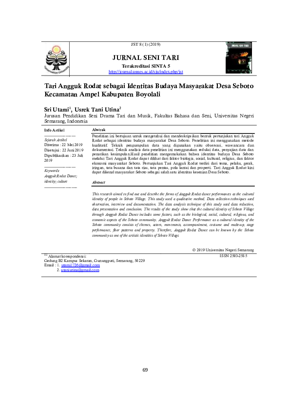 (PDF) Tari Angguk Rodat sebagai Identitas Budaya Masyarakat Desa Seboto ...