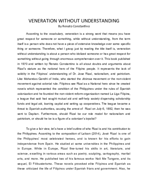 (DOC) VENERATION WITHOUT UNDERSTANDING