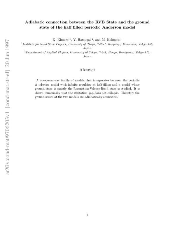 (PDF) The adiabatic connection between the resonating-valence-bond state and the ground state of ...