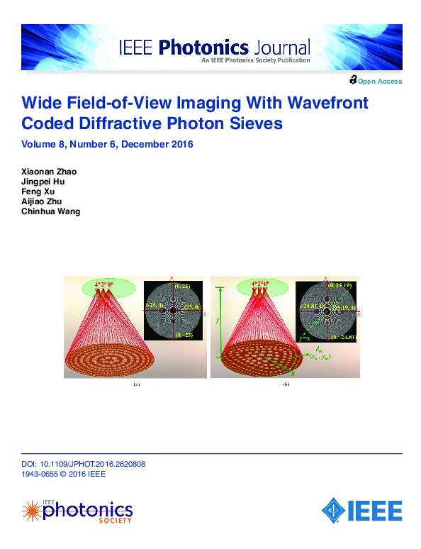 (PDF) Wide Field-of-View Imaging With Wavefront Coded Diffractive Photon Sieves | Chinhua Wang ...