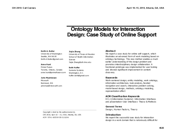 (PDF) Ontology models for interaction design