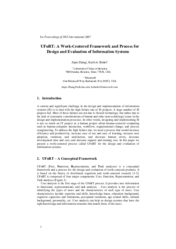 (PDF) UFuRT: A work-centered framework and process for design and ...