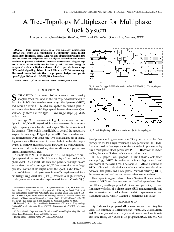 (PDF) A Tree-Topology Multiplexer for Multiphase Clock System