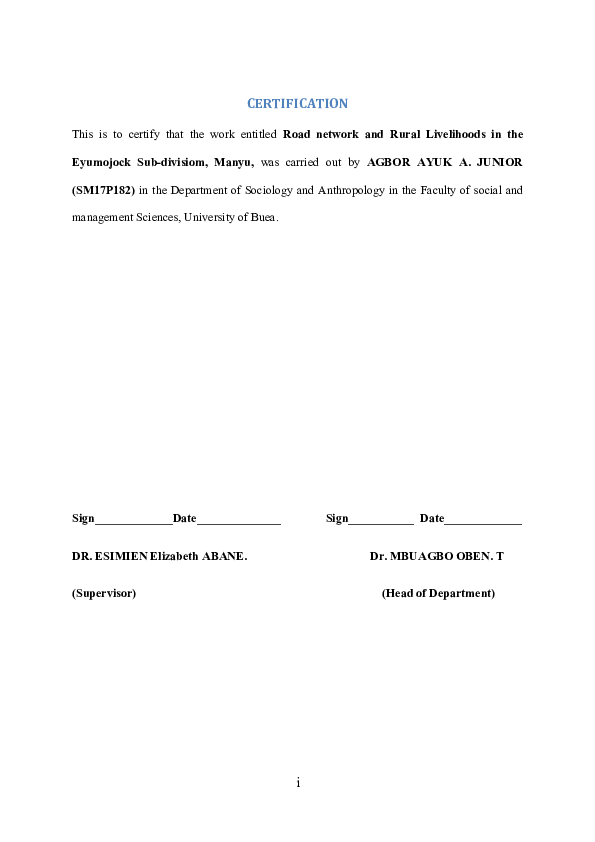 (DOC) Road network and Rural Livelihoods in the Eyumojock Sub divisiom ...