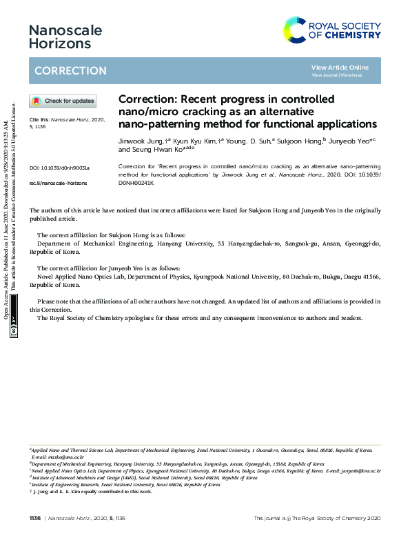 (PDF) Correction: Recent progress in controlled nano/micro cracking as ...