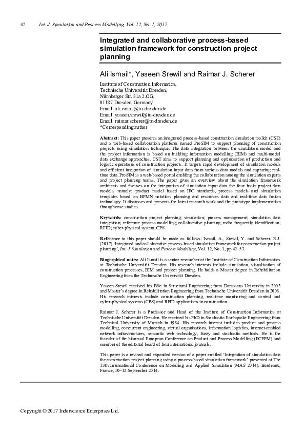 (PDF) Integrated and collaborative process-based simulation framework for construction project ...