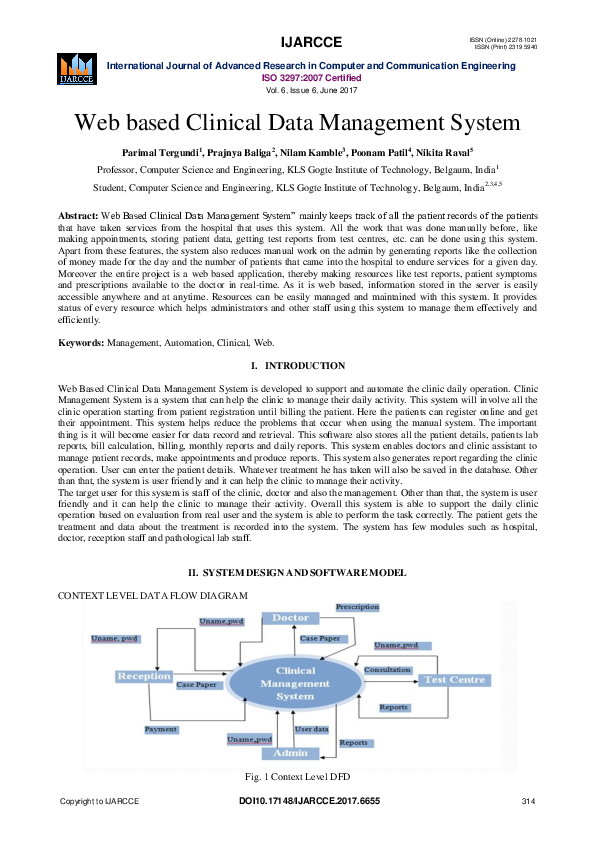 (PDF) Web based Clinical Data Management System