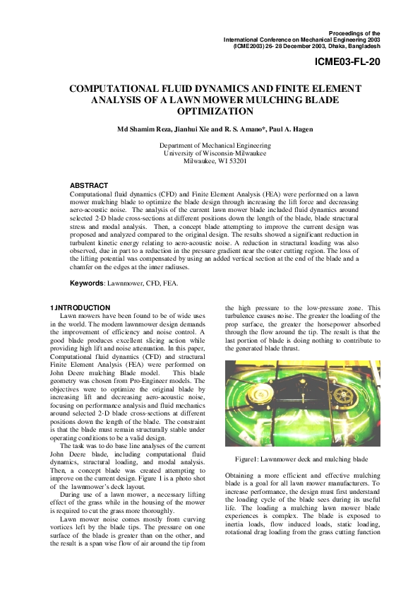 (PDF) Computational Fluid Dynamics and Finite Element Analysis of a ...