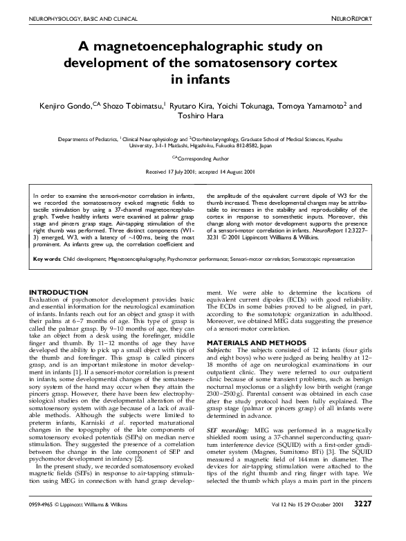 (PDF) A magnetoencephalographic study on development of the ...