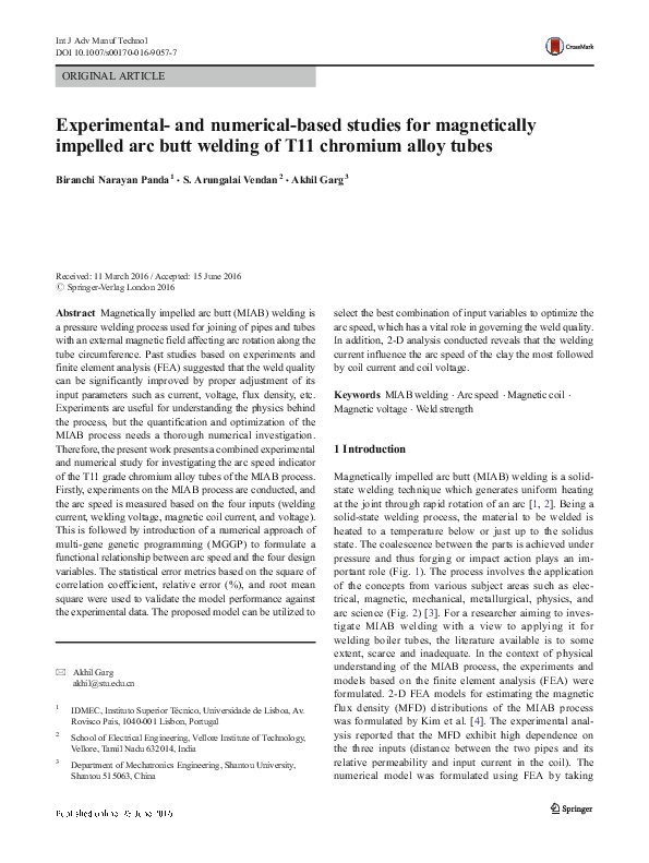 (PDF) Experimental- and numerical-based studies for magnetically ...