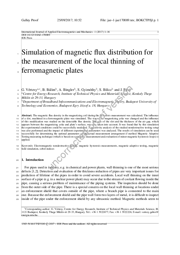 (PDF) Simulation of magnetic flux distribution for magnetically ...