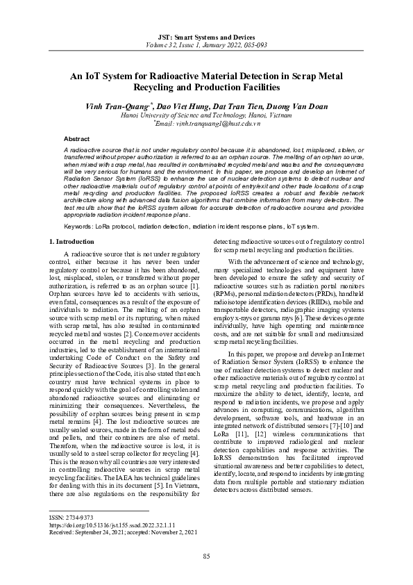 (PDF) An IoT System for Radioactive Material Detection in Scrap Metal ...