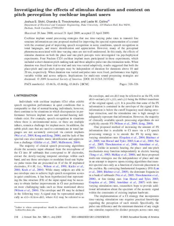 (PDF) Investigating the effects of stimulus duration and context on ...