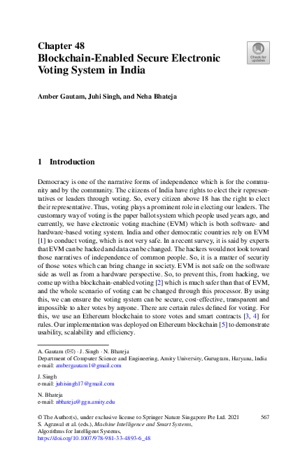 (PDF) Blockchain-Enabled Secure Electronic Voting System in India