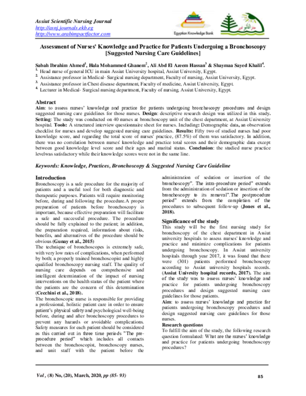 (PDF) Assessment of Nurses’ Knowledge and Practice for Patients ...