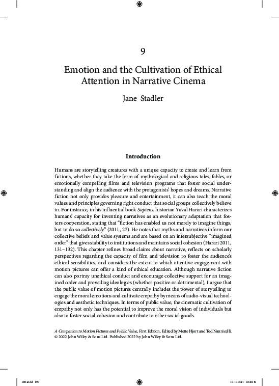 (PDF) Emotion and the Cultivation of Ethical Attention in Narrative Cinema