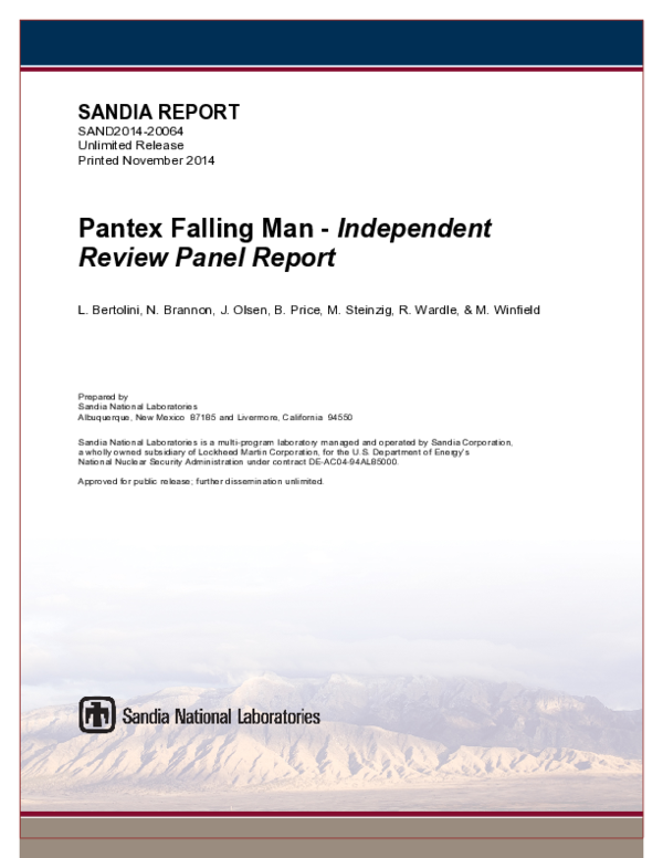 (PDF) Pantex Falling Man - Independent Review Panel Report