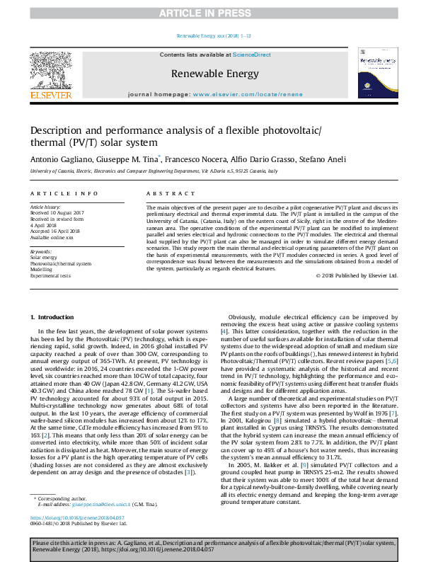 (PDF) Description and performance analysis of a flexible photovoltaic ...