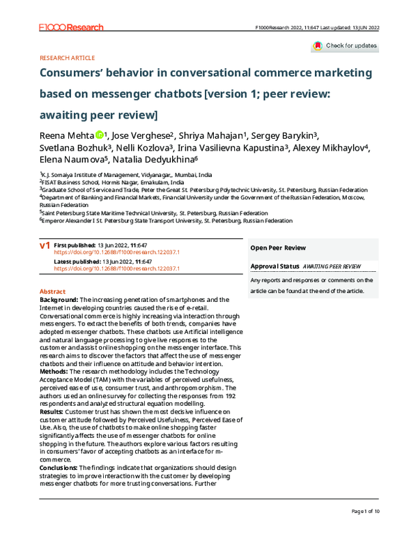 (PDF) Consumers' behavior in conversational commerce marketing based on ...