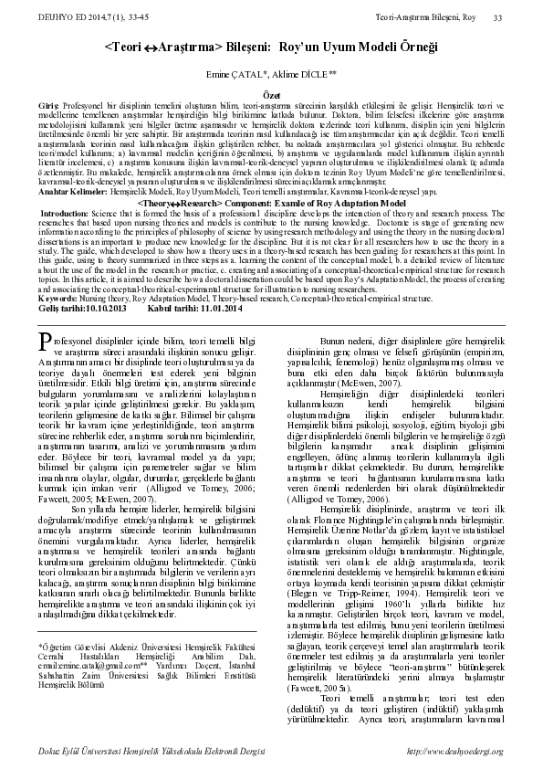 (PDF) Component: Example of Roy Adaptation Model