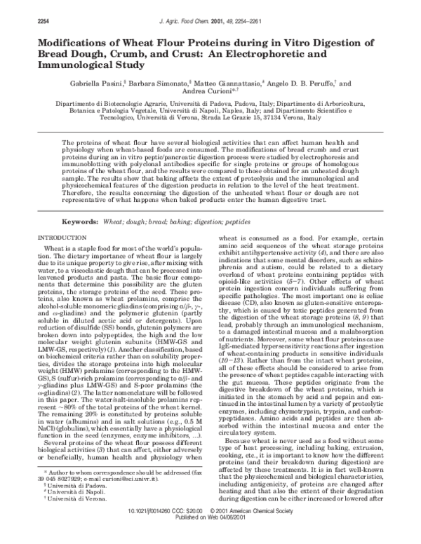 (PDF) Modifications of Wheat Flour Proteins during in Vitro Digestion ...