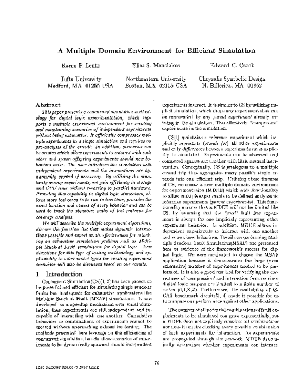(PDF) A multiple domain environment for efficient simulation