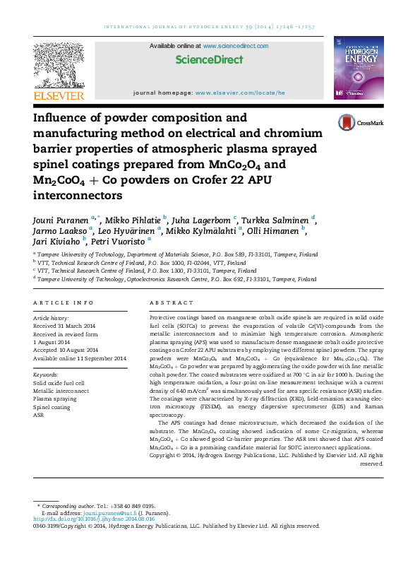 (PDF) Influence of powder composition and manufacturing method on ...