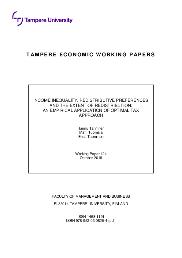 (PDF) Income inequality, redistributive preferences and the extent of ...