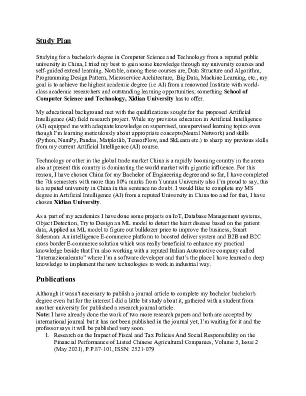 (DOC) Study Plan