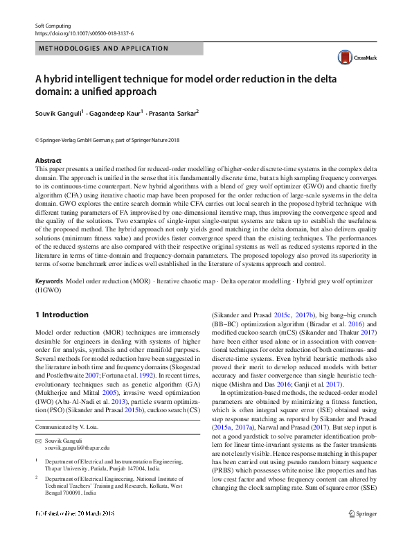 (PDF) A hybrid intelligent technique for model order reduction in the delta domain: a unified ...