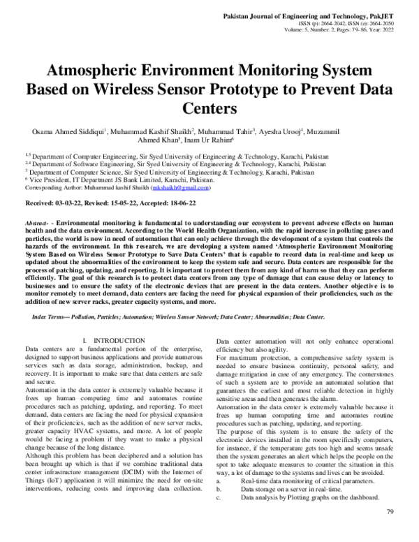 (PDF) Atmospheric Environment Monitoring System Based on Wireless ...