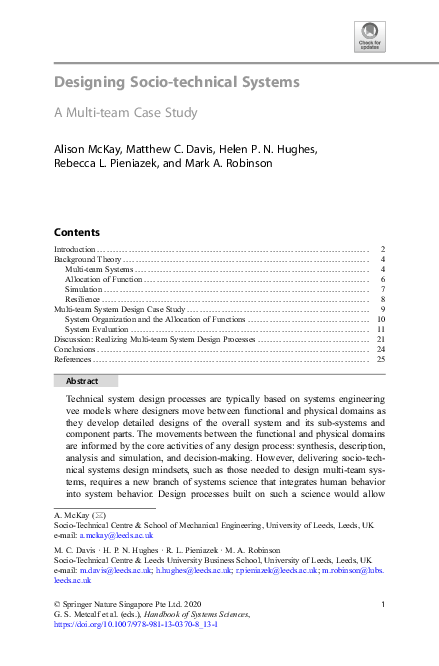 (PDF) Designing Socio-technical Systems