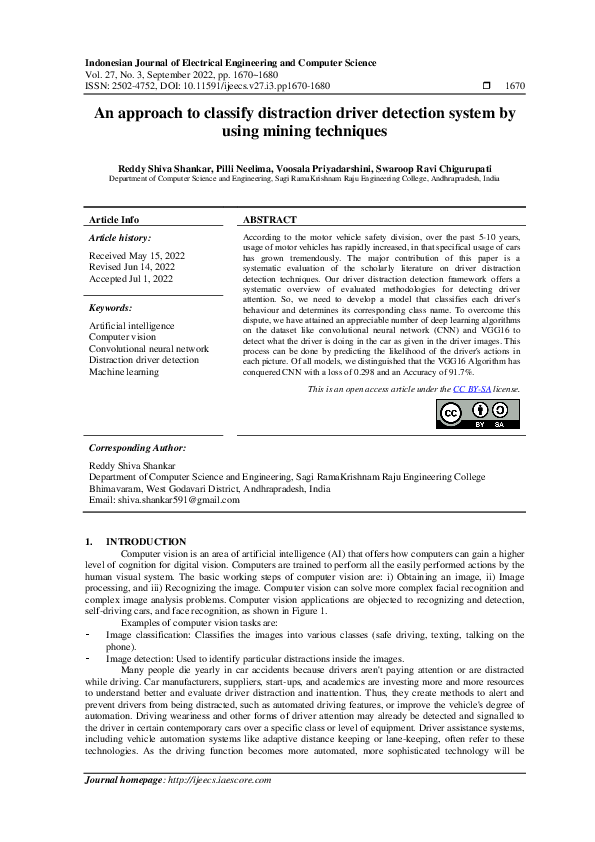 (PDF) An approach to classify distraction driver detection system by ...