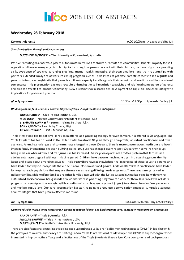 (PDF) Triple P for Baby: findings from the Glasgow trial