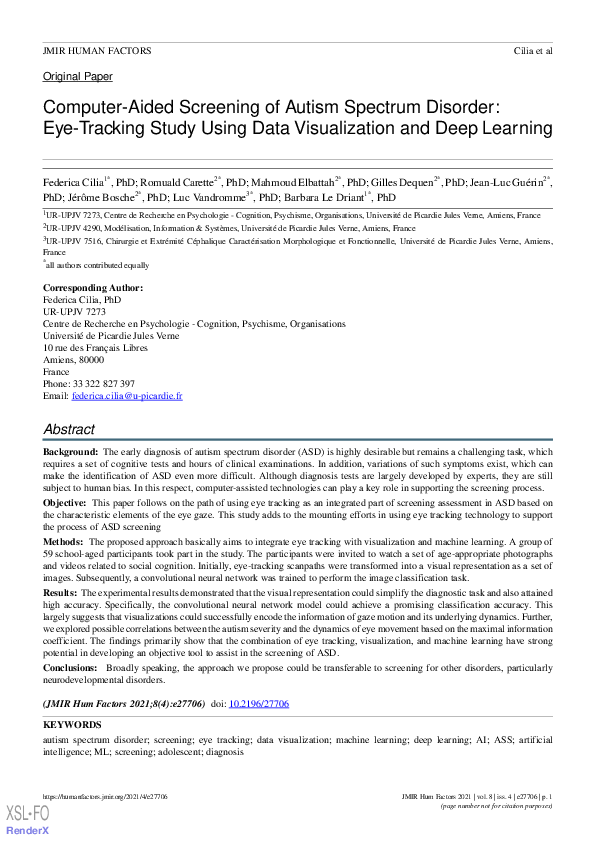 (PDF) Computer-Aided Screening of Autism Spectrum Disorder: Eye-Tracking Study Using Data ...