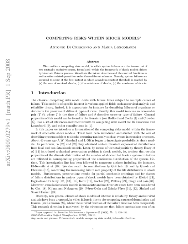 (PDF) Competing risks within shock models