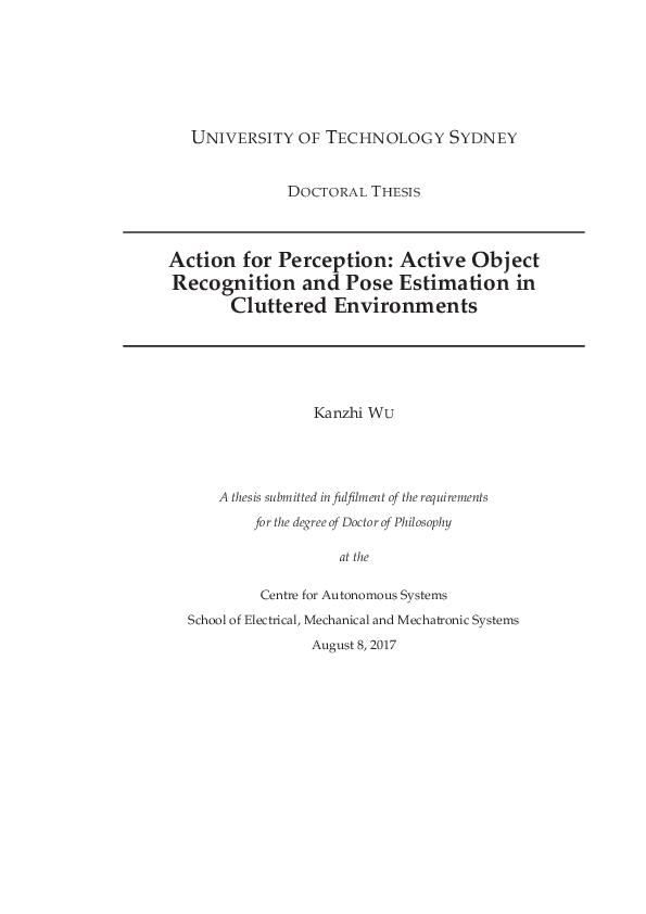 (PDF) Action for perception : active object recognition and pose estimation in cluttered ...