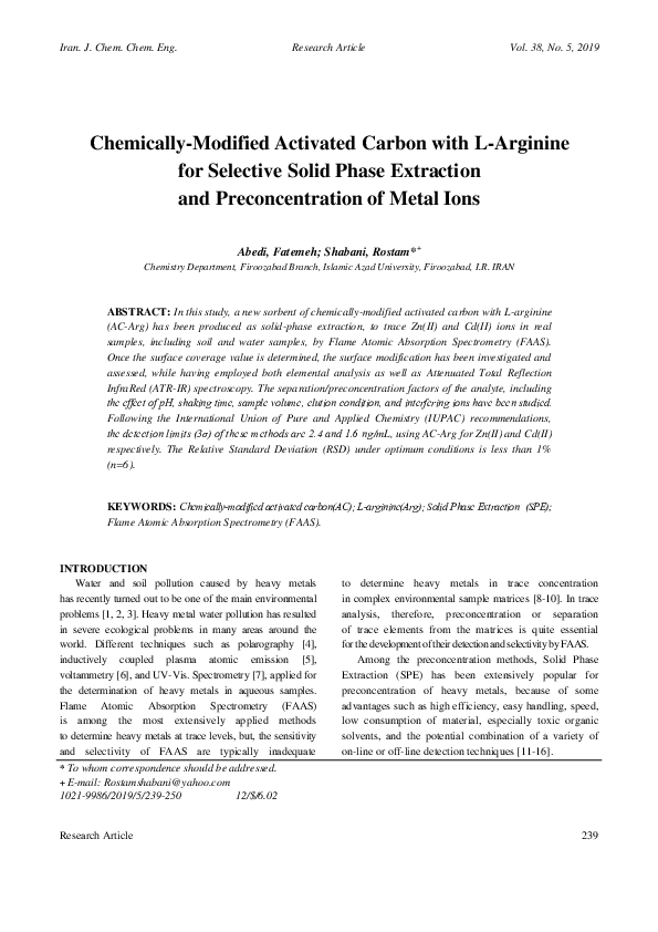 (PDF) Chemically-Modified Activated Carbon with L-Arginine for ...