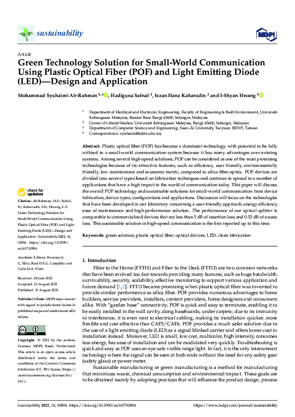 (PDF) Green Technology Solution for Small-World Communication Using ...