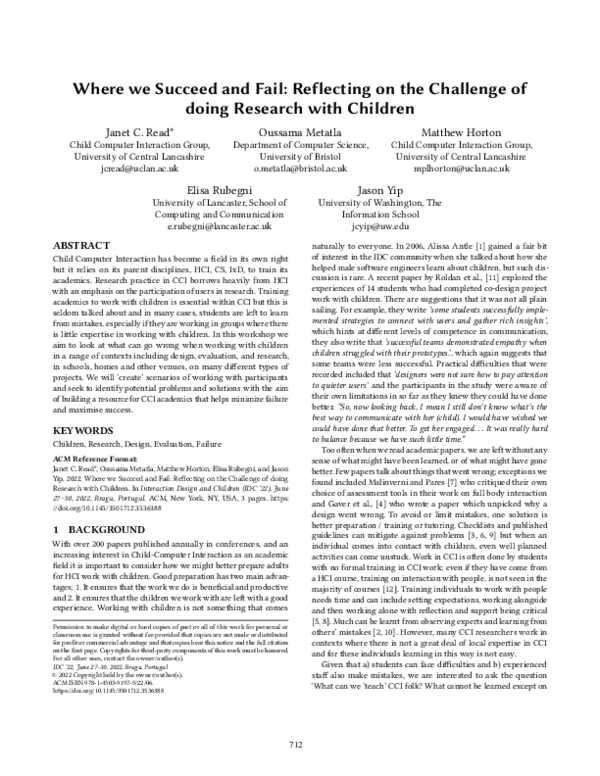 (PDF) Where we Succeed and Fail: Reflecting on the Challenge of doing ...